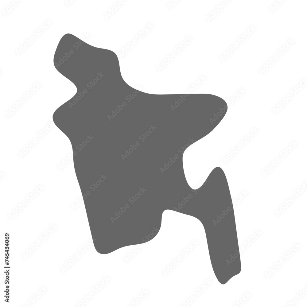 Bangladesh country simplified map. Grey stylish smooth map. Vector ...