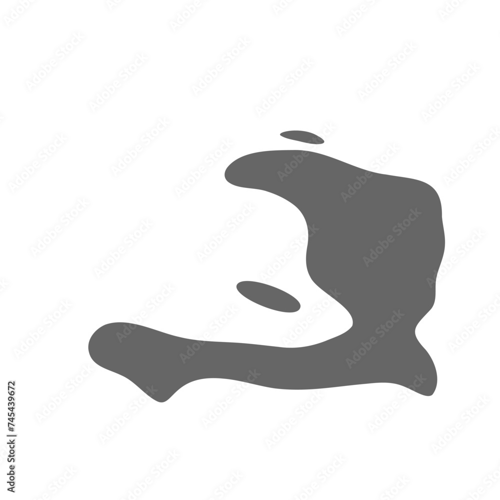 Haiti country simplified map. Grey stylish smooth map. Vector icons ...