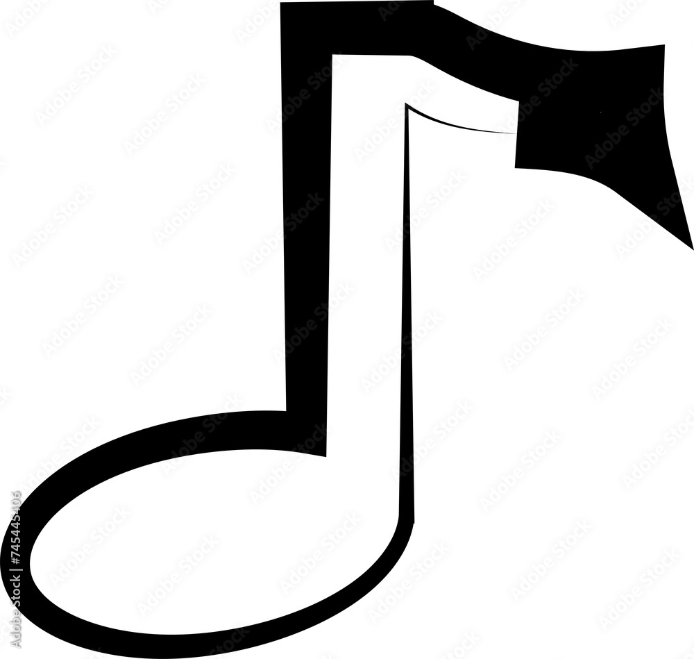 Various musical notes in black on transparent, png. Standard music ...