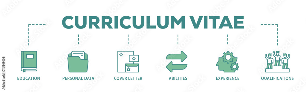 Curriculum vitae banner web icon illustration concept with icon of ...