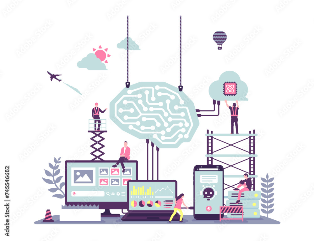 Generative AI (artificial intelligence) vector illustration Stock Vector | Adobe Stock