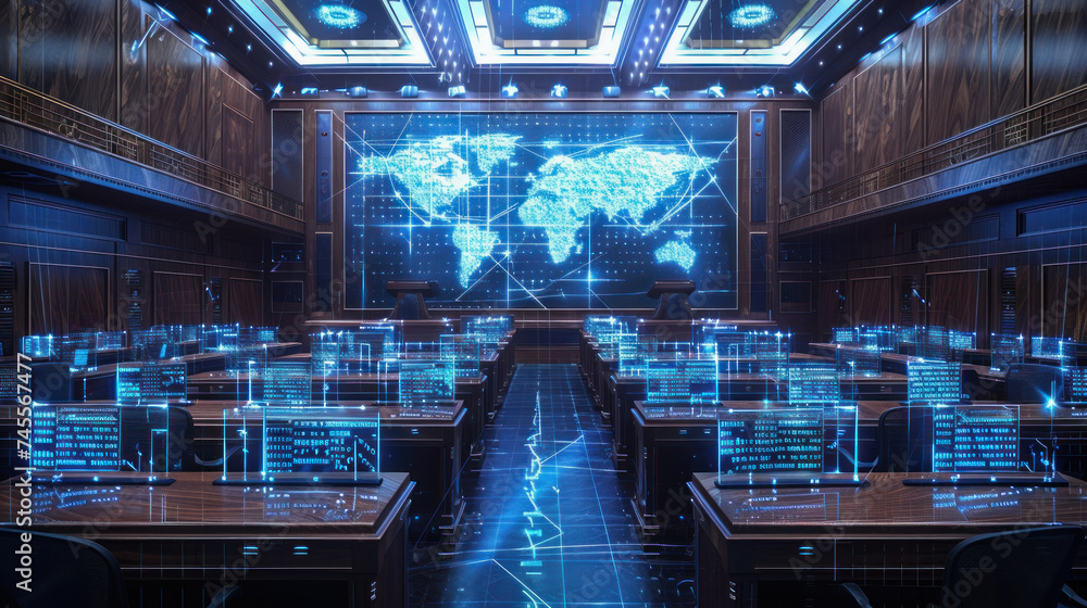 Cyber Justice System, a high-tech courtroom where AI judges preside ...