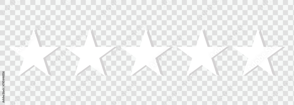 Star icon collection. Star vector icons set with shadow. White stars ...