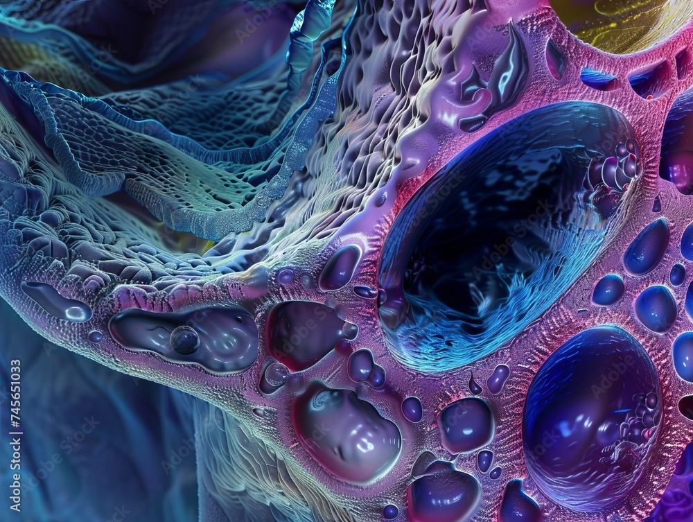 Microscopic view of an abstract membrane detailed textures and patterns ...