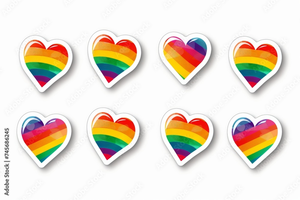 Ilustración de Stock LGBTQ Sticker cuddle sticker design. Rainbow ...