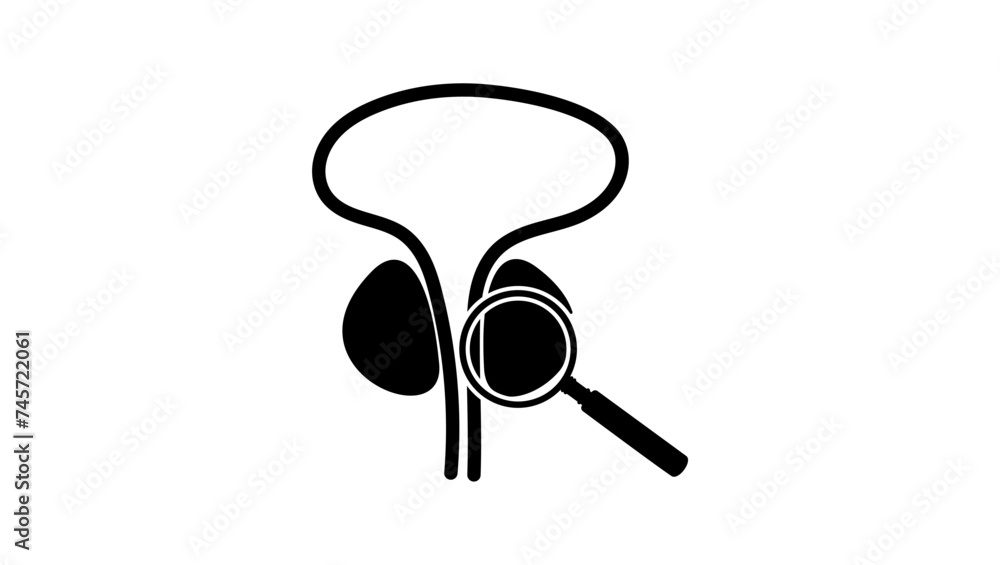 Prostate exam, black isolated silhouette Stock Vector | Adobe Stock