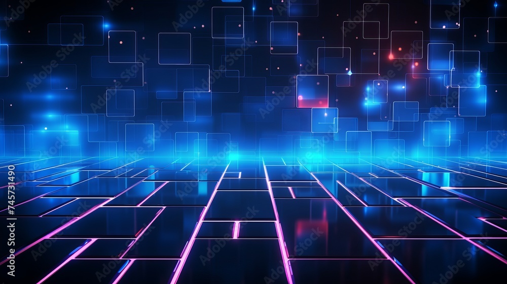 Abstract technology background. Background 3d grid.Cyber technology Ai tech wire network ...