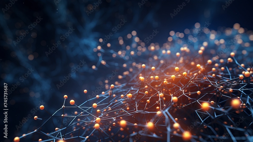 Illustration Stock Artificial intelligence, connections and nucleus in ...