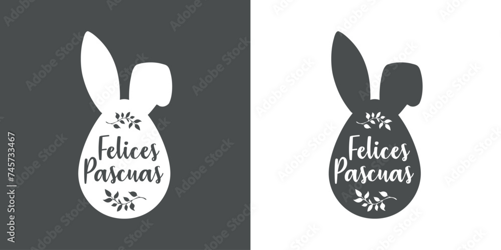 Vector de Stock Logo con texto manuscrito Felices Pascuas en español en ...