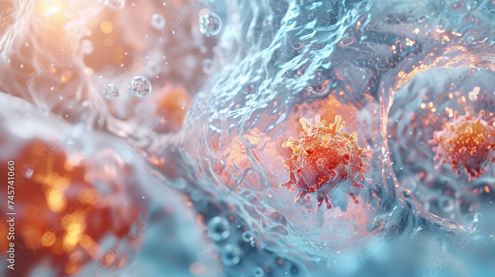 Microbial The Invisible Shield - A 3D render of skin surrounded by a ...