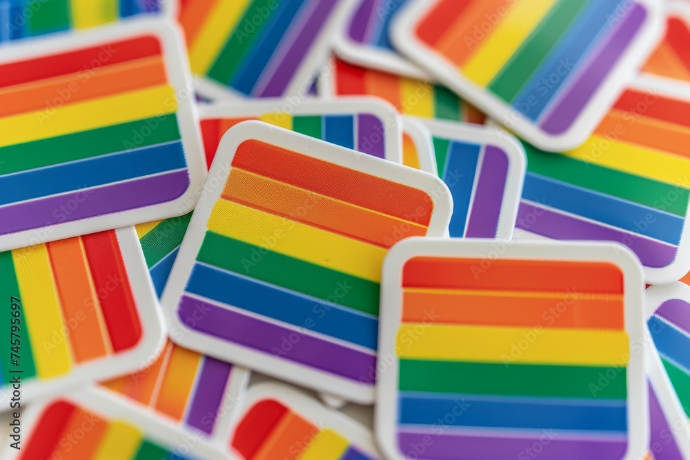 LGBTQ Sticker lgbtq pride sticker for campaign design. Rainbow sleek ...