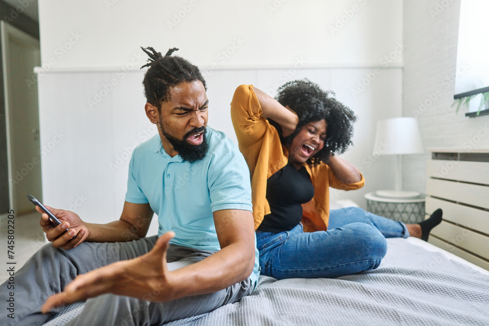 phone woman couple conflict problem man girlfriend mobile boyfriend ...