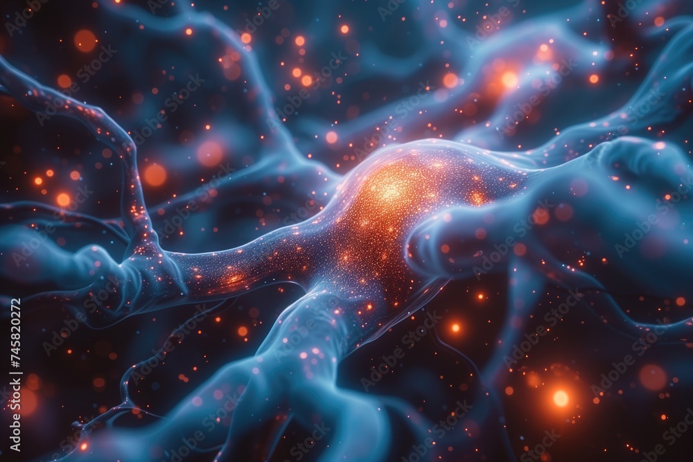 Sensory Perception. Nerve cell illustration. In response to sensory ...