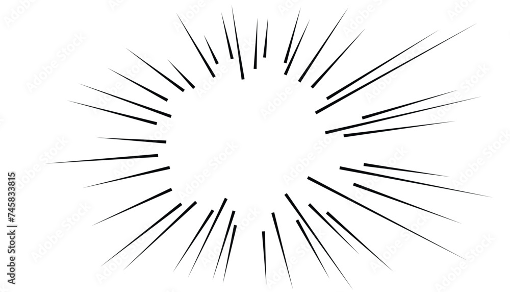 comic book flash explosion radial lines on transparent background ...