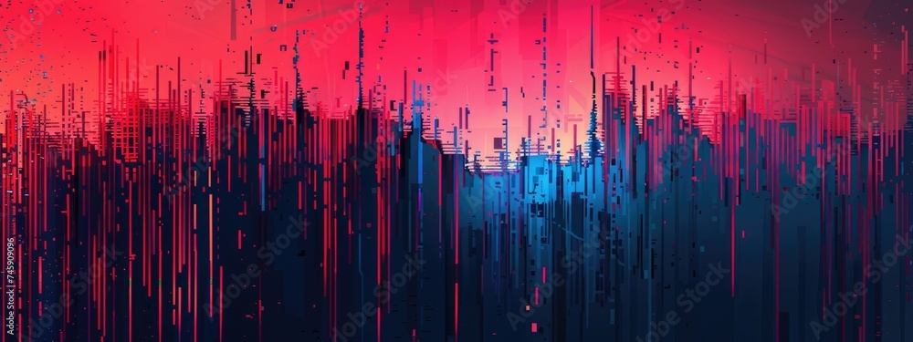 Pixel art, glitch effect , background texture, red blue. abstract ...