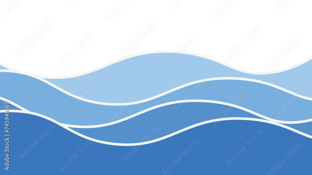 Blue ocean wave background wallpaper vector image. Illustration of ...