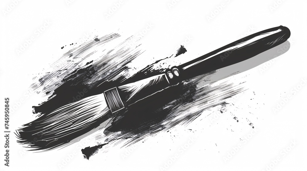 Hand-drawn caricature paintbrush. Stock Illustration | Adobe Stock
