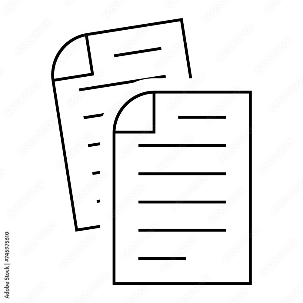 Document paper line icon. Sheet of paper for business. File symbol ...