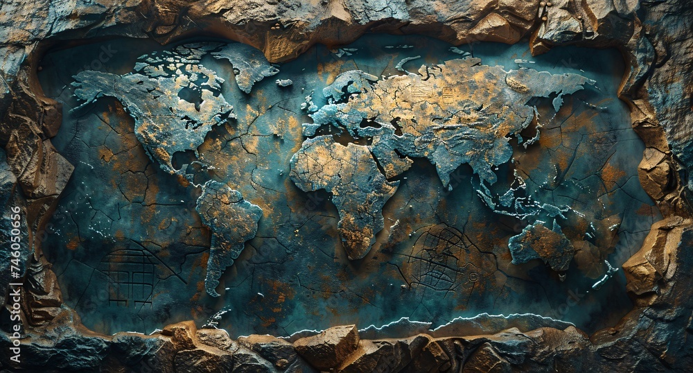 3D world map illustration Stock Illustration | Adobe Stock