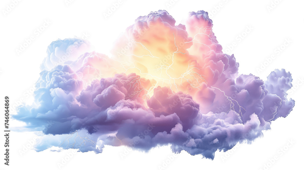 Storm clouds on transparent background. Realistic fluffy lilac colored ...