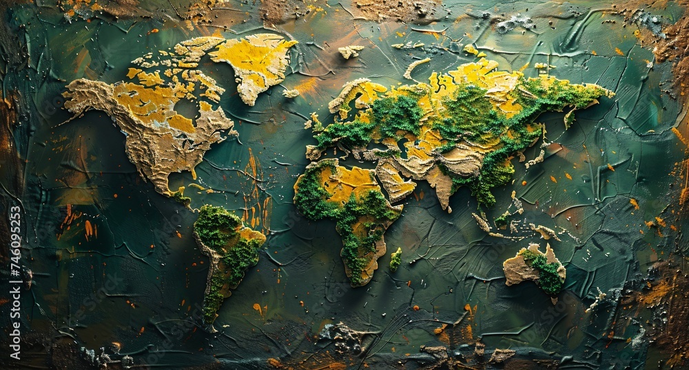 3D world map illustration Stock Illustration | Adobe Stock
