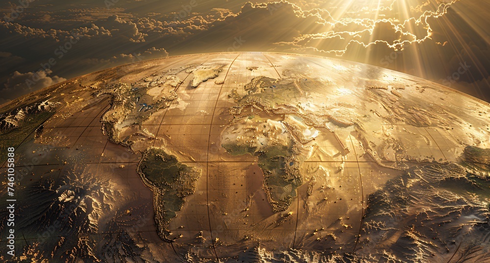 3D world map illustration Stock Illustration | Adobe Stock