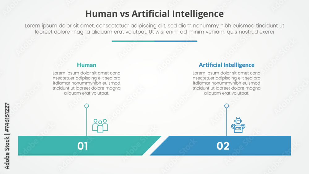 human employee vs ai artificial intelligence versus comparison opposite ...