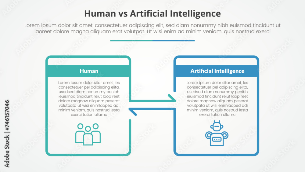 human employee vs ai artificial intelligence versus comparison opposite ...