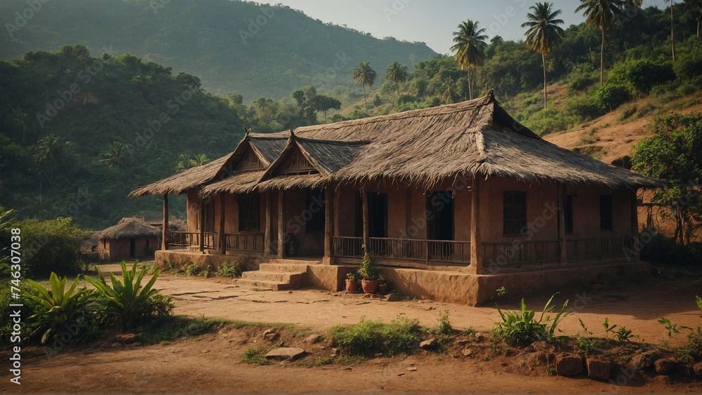 old Indian house in the mountains Stock Photo | Adobe Stock