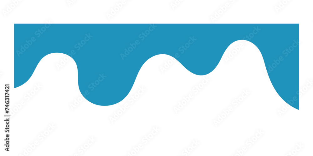 Separator blue shape for App, Banners or Posters. Curve lines frame for ...