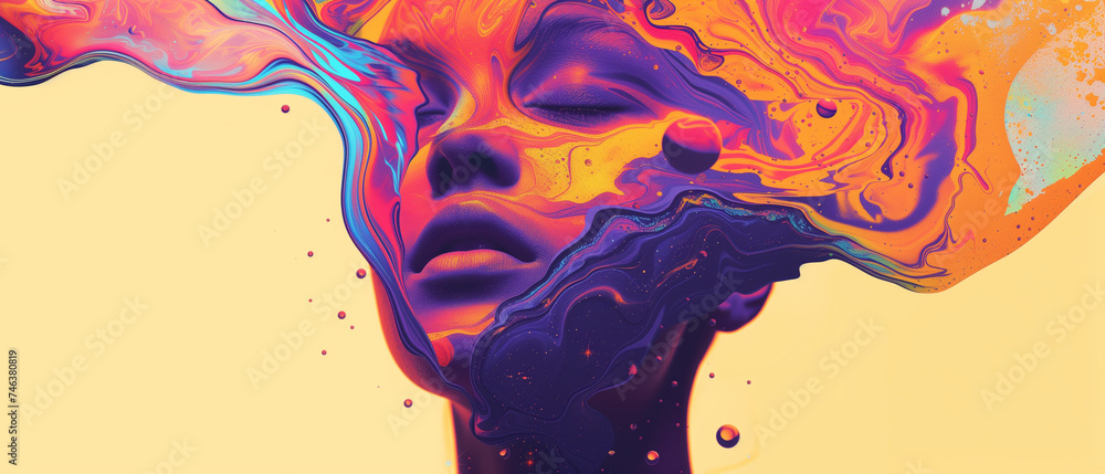 Modern psychedelic abstract trippy colorful surreal clip art collage ...
