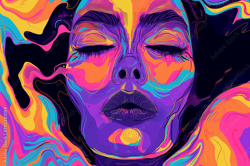 Modern psychedelic abstract trippy colorful surreal clip art collage ...