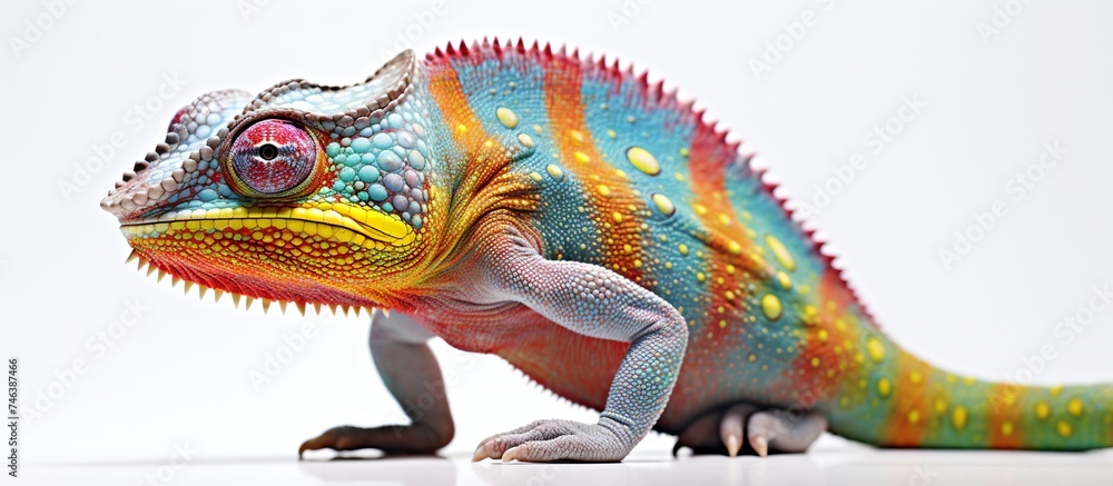 Chameleons, brightly colored animals that can change color according to ...
