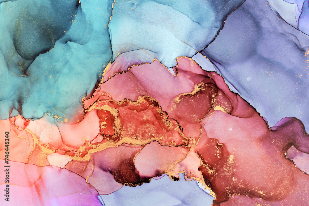 Currents of translucent hues, snaking metallic swirls, and foamy sprays ...