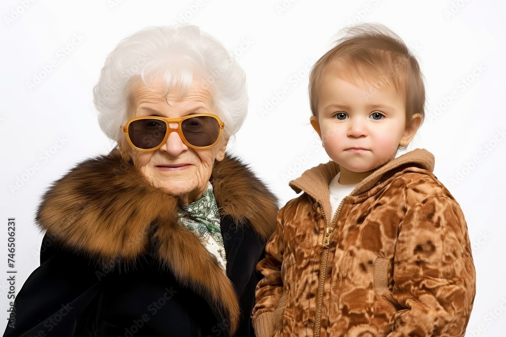 Une mamie avec l'un de ces petits-enfants pour la fête des grands-mères ...