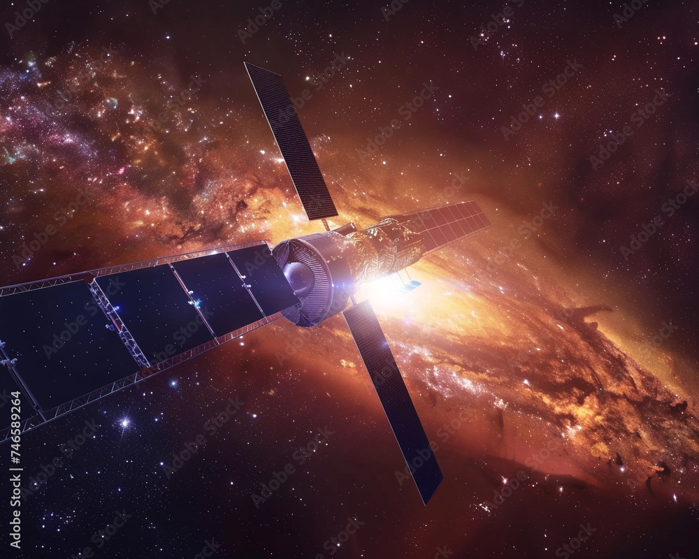 Stock-Illustration „Quantum computing revolutionizing space navigation ...