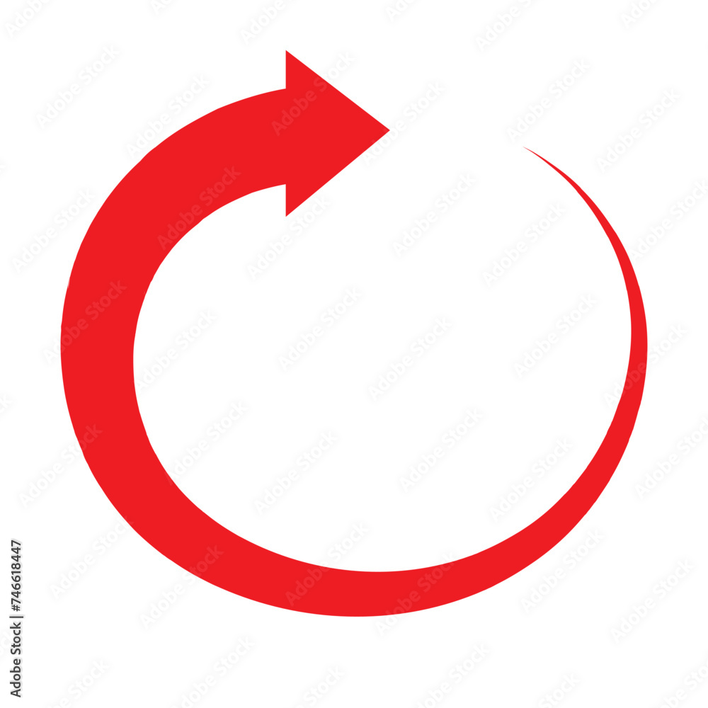 Red curved arrow icon. Arrow indicated the direction symbol. curved ...