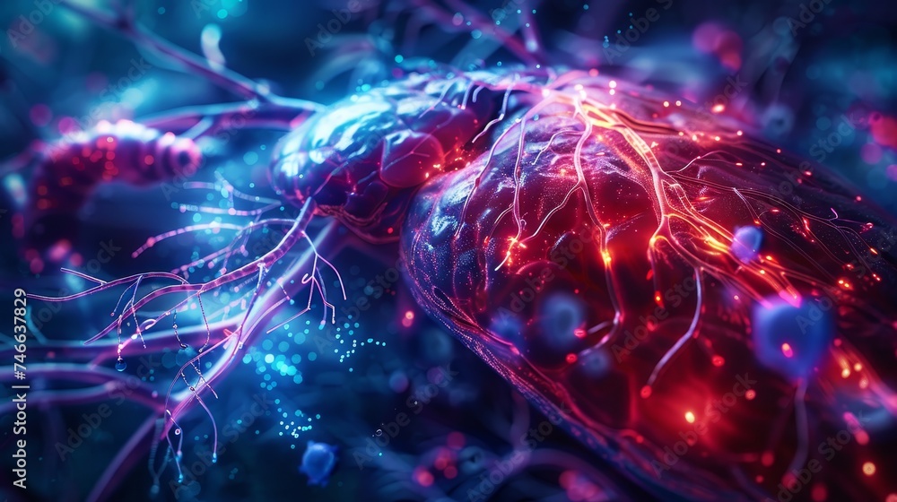An electrifying 3D illustration that artistically captures the neuron ...