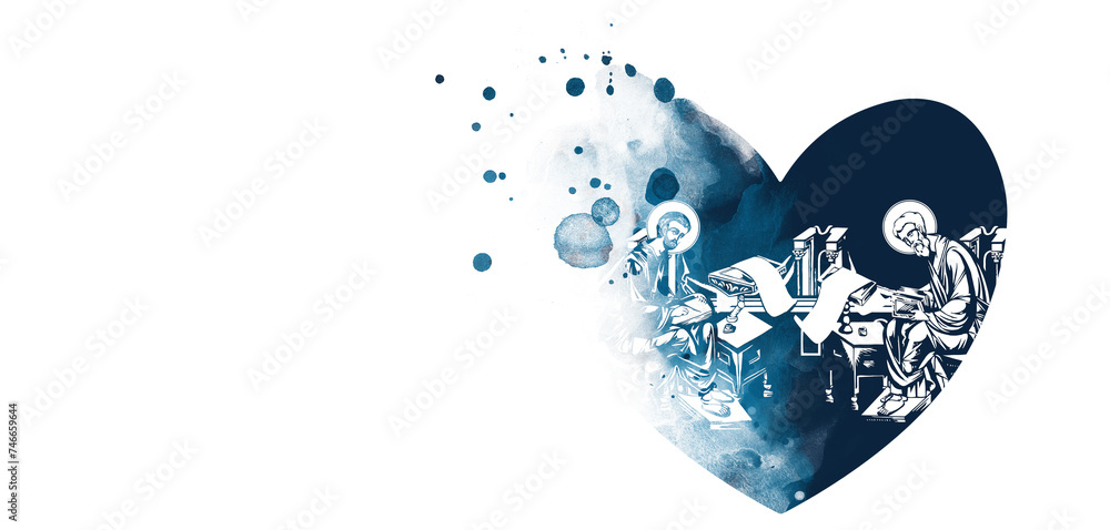 Christian illustration of Matthew Levi the Apostle and Luke the ...