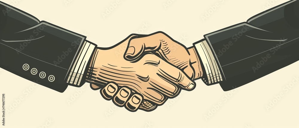 Merger announcement press conference, CEOs shaking hands, company logos ...