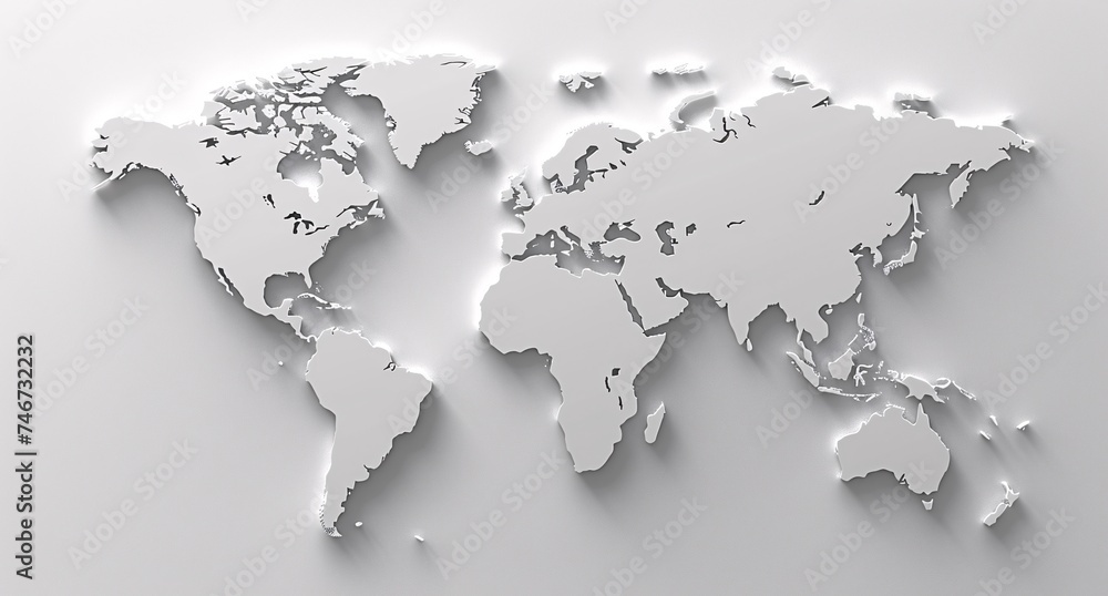 3D world map illustration Stock Illustration | Adobe Stock
