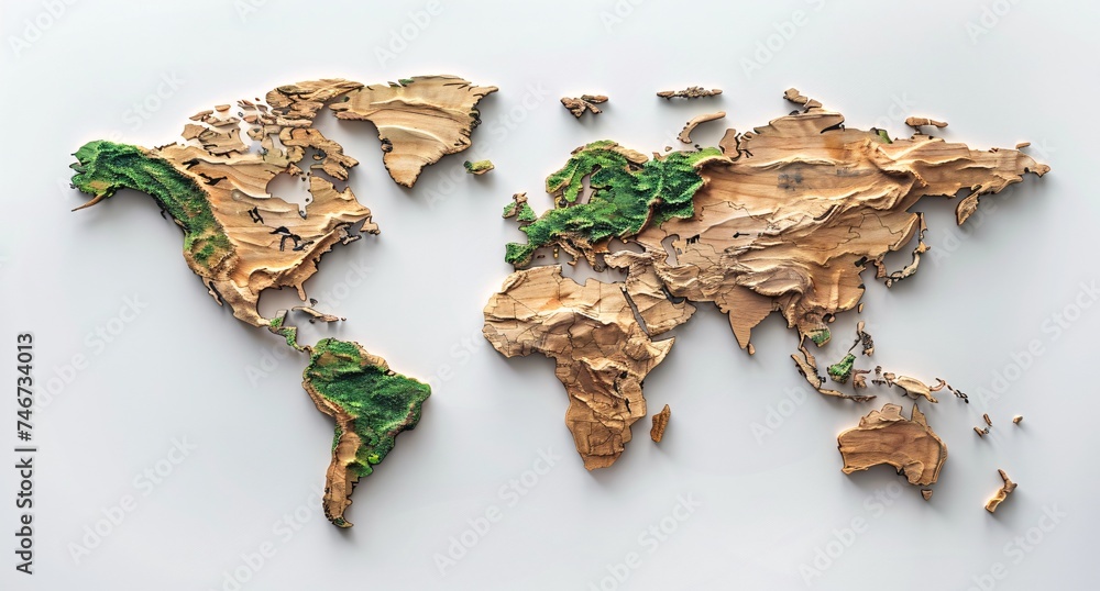 3D world map illustration Stock Illustration | Adobe Stock
