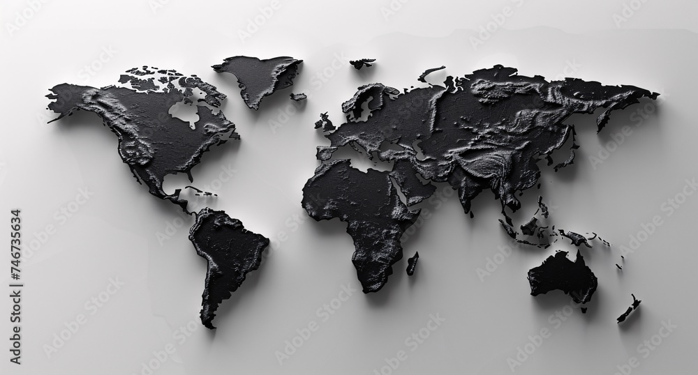 3D world map illustration Stock Illustration | Adobe Stock