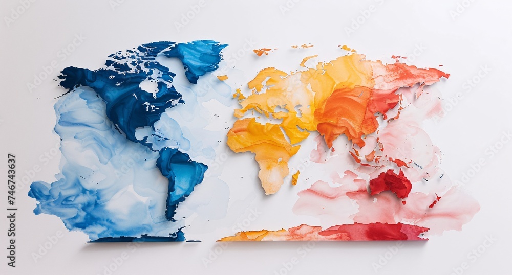 3D world map illustration Stock Illustration | Adobe Stock