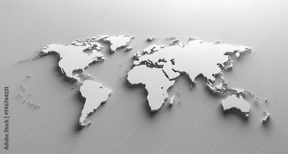 3D world map illustration Stock Illustration | Adobe Stock