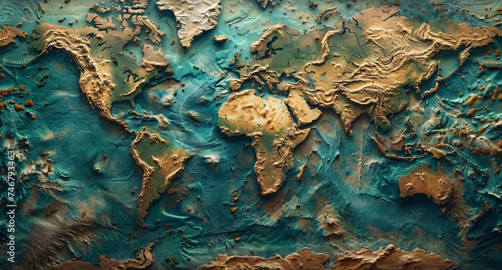 3D world map illustration Stock Illustration | Adobe Stock