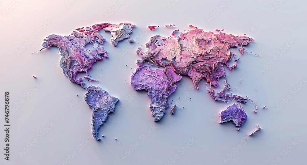 3D world map illustration Stock Illustration | Adobe Stock