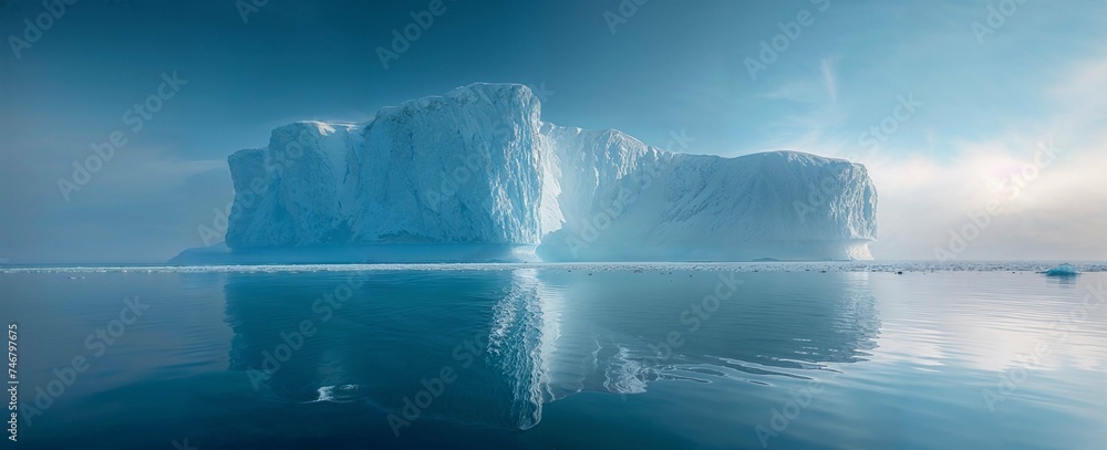 Antarctic sea iceberg floating for climate change and environmental ...