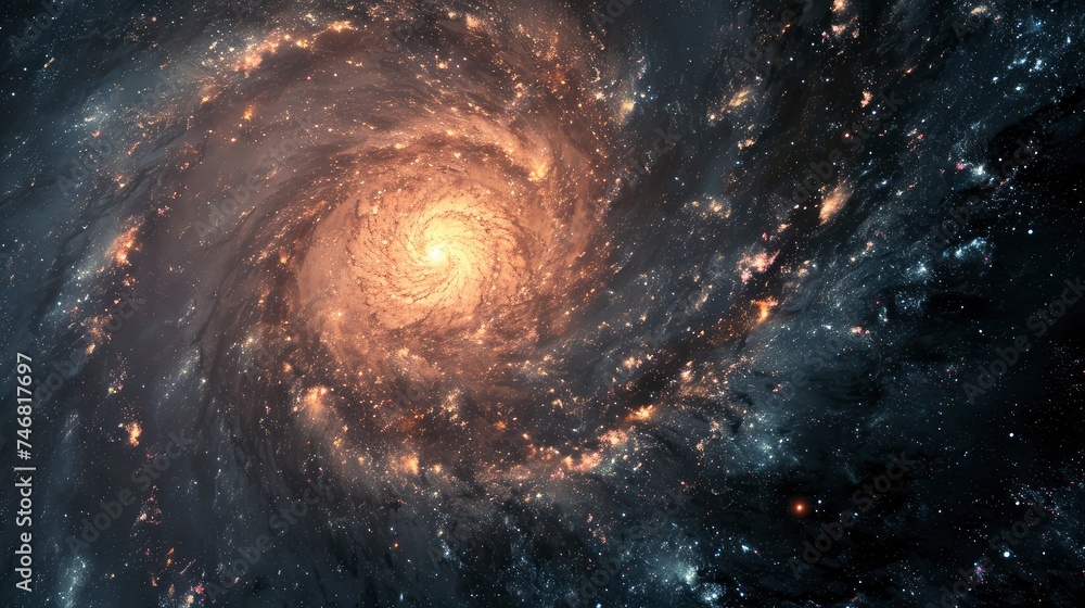 An awe-inspiring spiral galaxy with intricate layers of stars, dust ...
