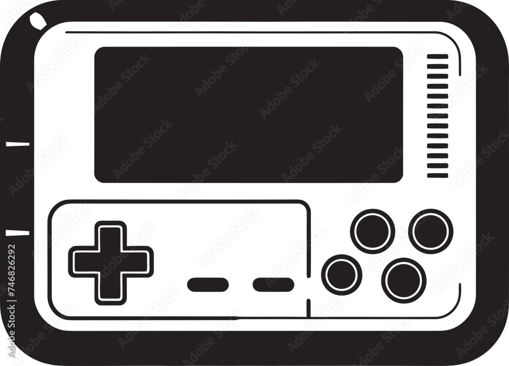 Pocket Sized Nostalgia Retro Console Vector Art Gaming Rewind Vintage ...